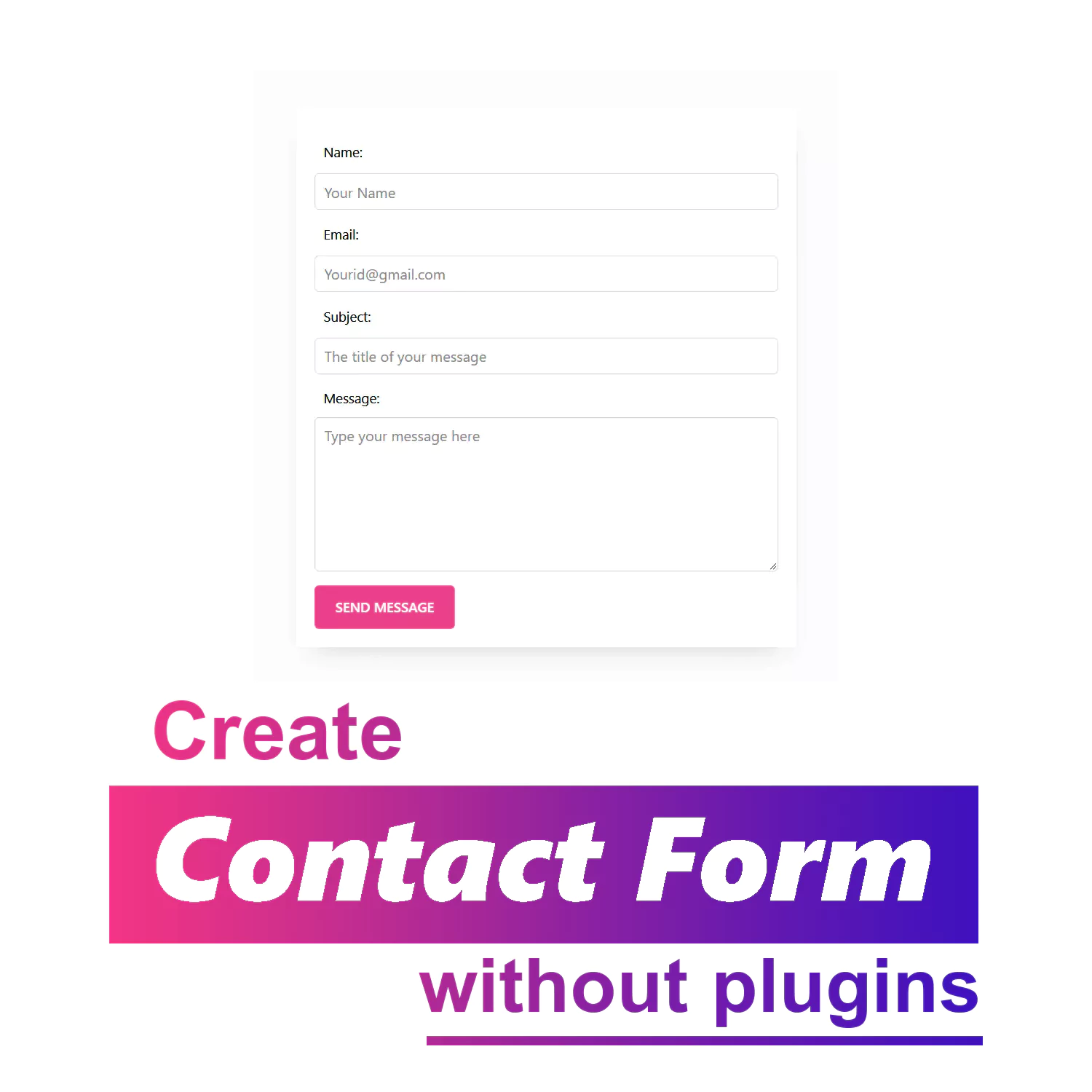 Add Contact Form In Wordpress Without Plugins free 